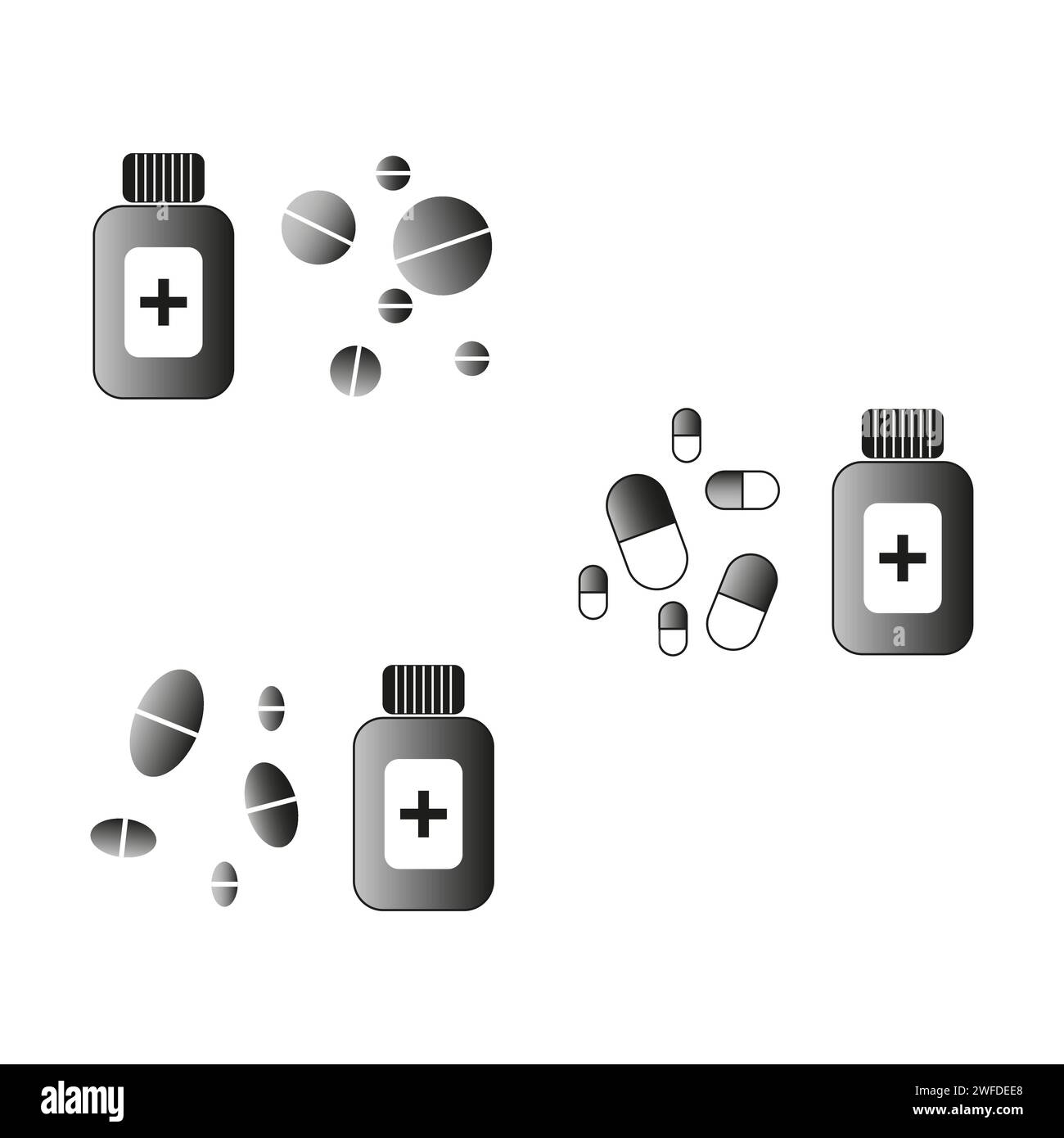Pill Icons. Vector illustration. Stock picture. EPS 10 Stock Vector ...