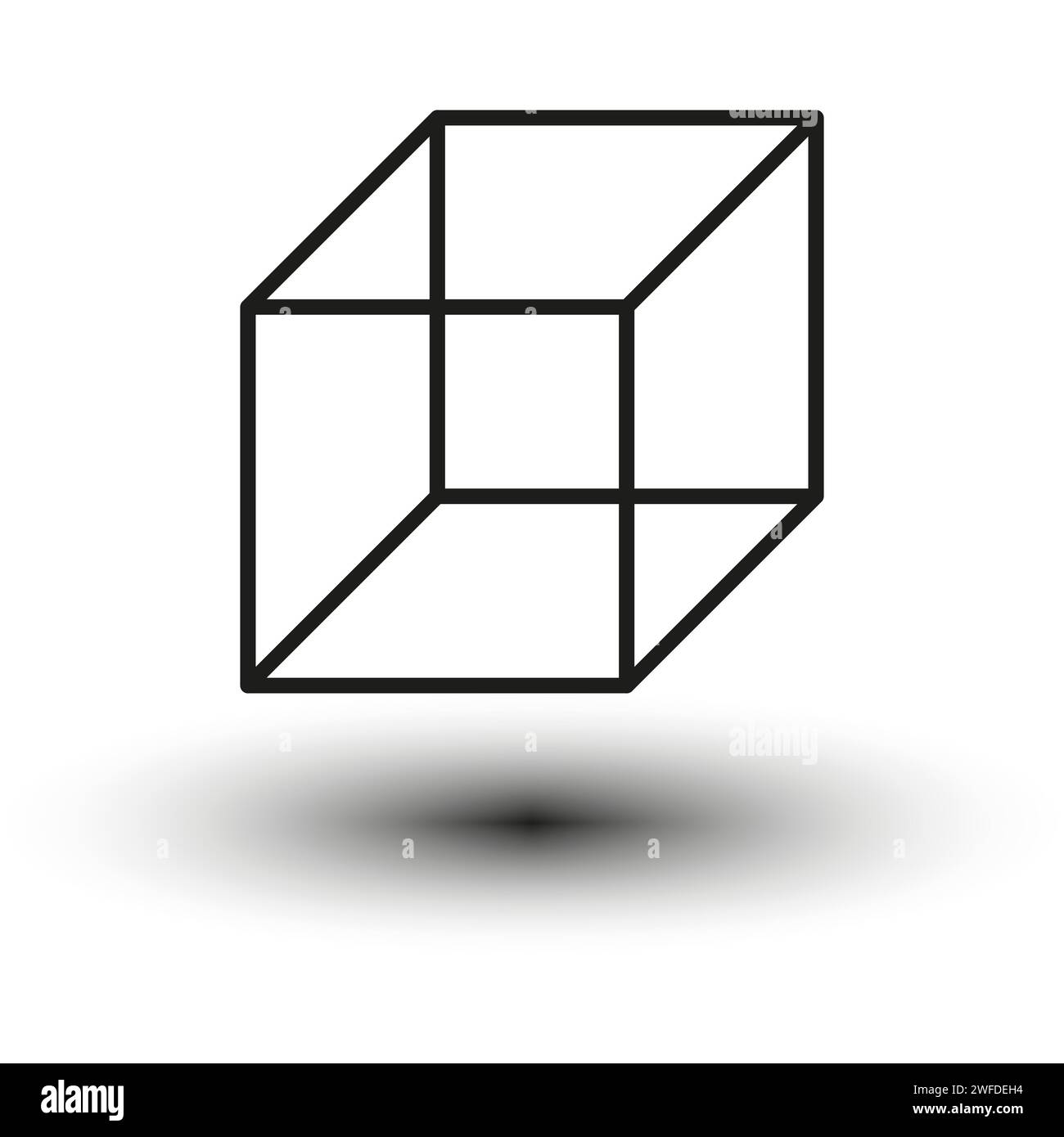 Cube Icon Geometric Figure Business Background Box Symbol Creative Logo Line Art Vector