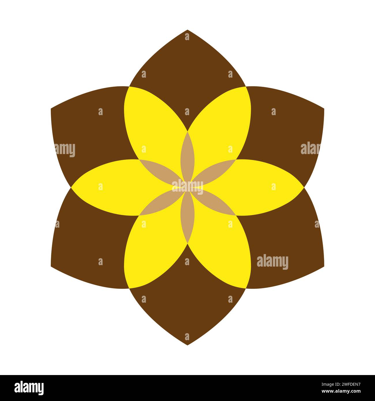 Geometric flower or generic motif isolated. Vector illustration. EPS 10 ...