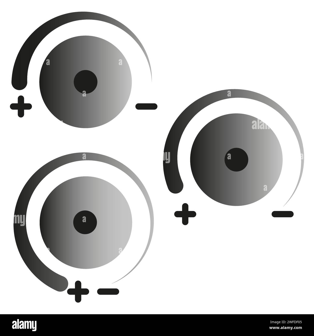 Round regulators icon for concept design. Audio radio app. Vector ...