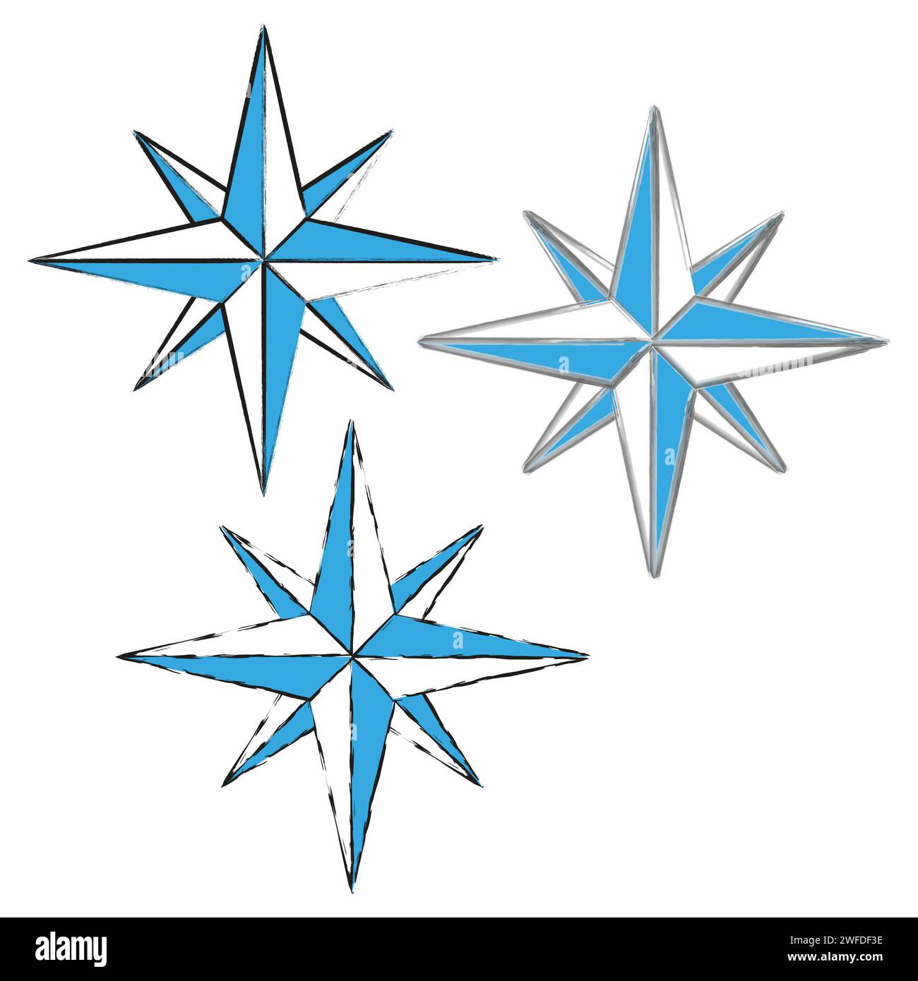 Compass star. Thief Star. Rose of Wind. Vector illustration. EPS 10 ...