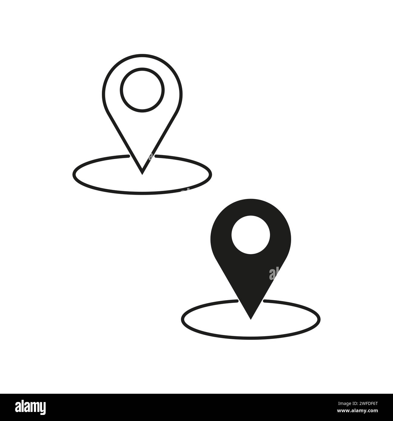 Pins circle icons. Mark location. Vector illustration. EPS 10 Stock ...