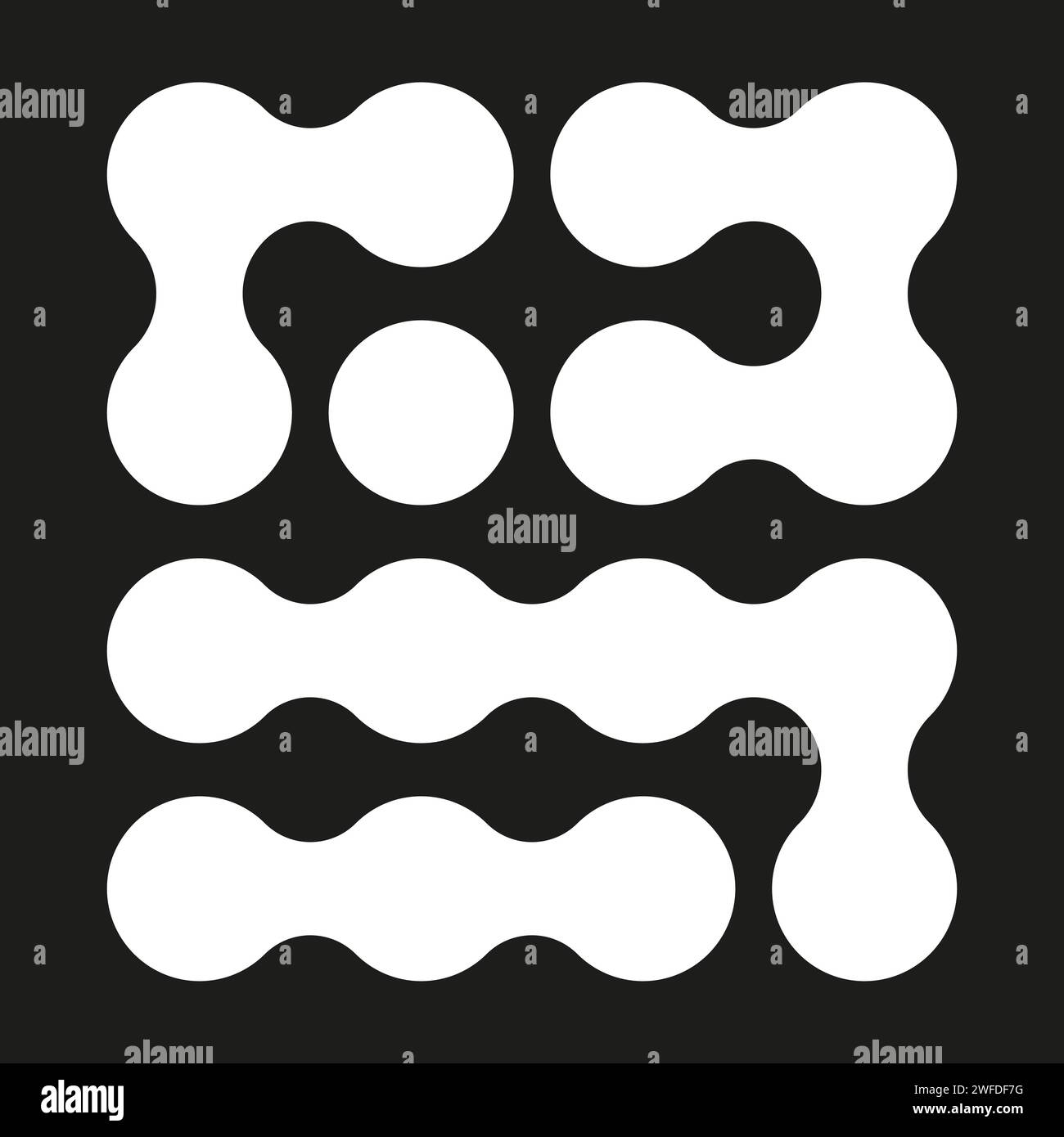 Metaball, connected dots, circles pattern, texture element. Vector illustration. Stock image ...