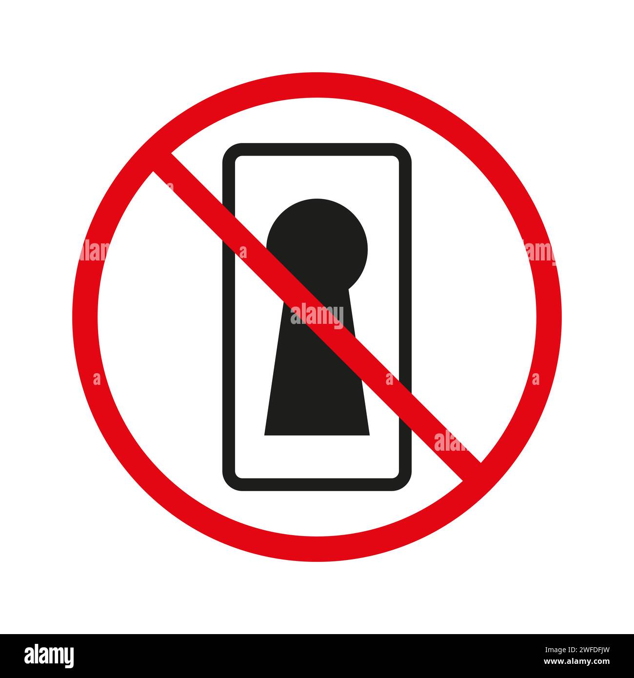 Keyhole with Do Not Disturb sign. Vector illustration. EPS 10. Stock ...