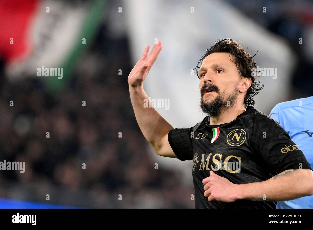 Mario Rui of SSC Napoli gestures during the Serie A football match ...