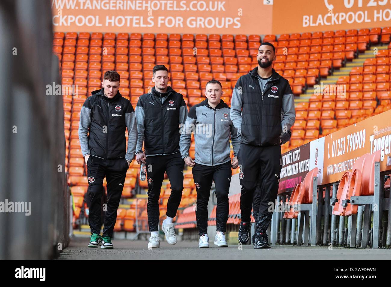 Sonny Carey of Blackpool Oliver Casey of Blackpool Shayne Lavery of ...