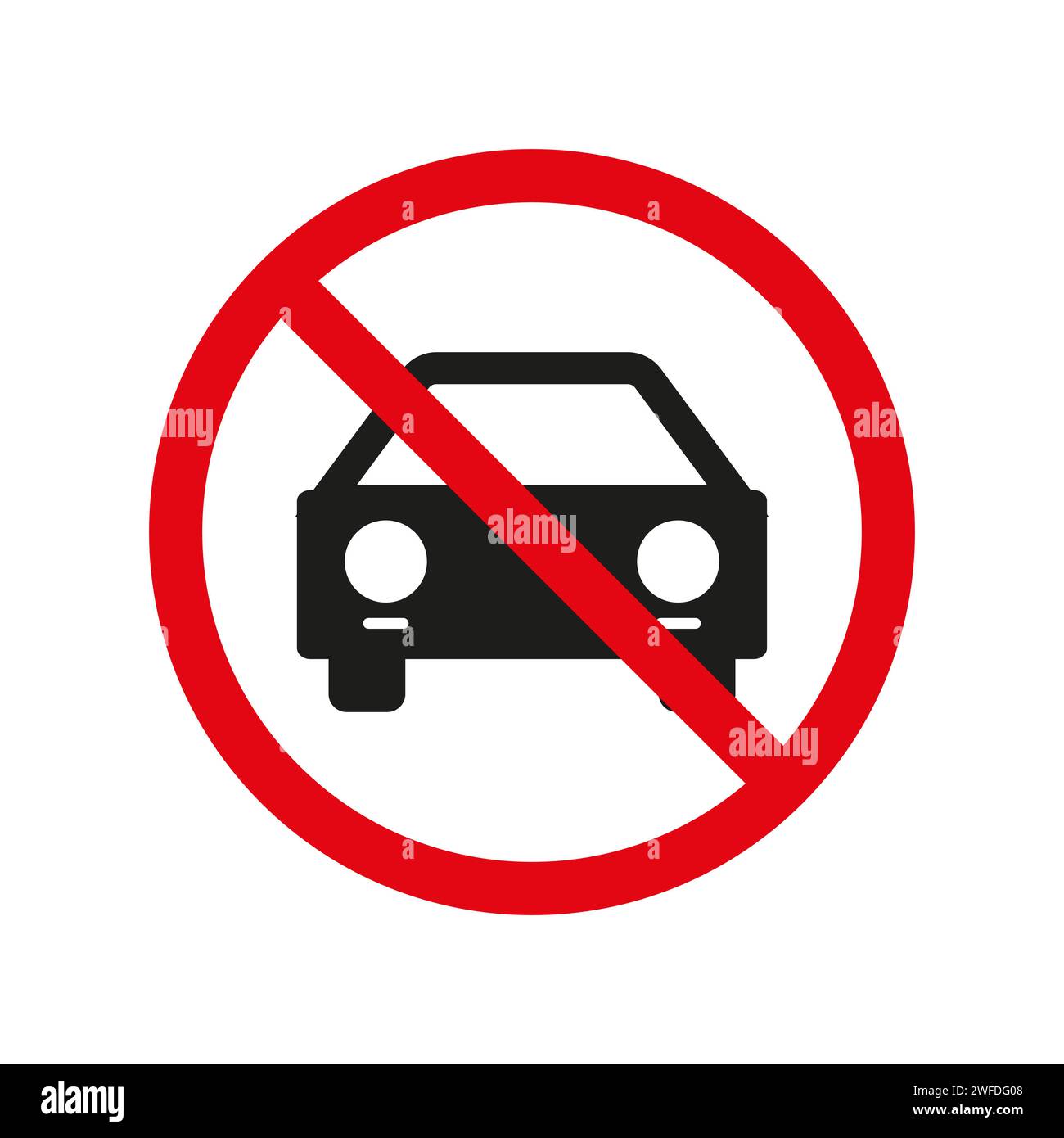 Circle Prohibited Sign. No Car or No Parking Sign. Vector illustration ...