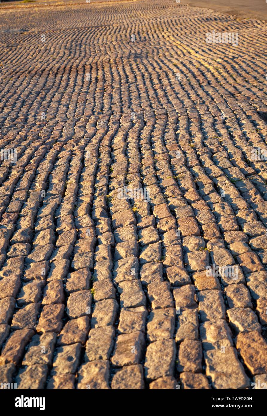 cobble lined bank along the Mississippi River in St. Louis, Missouri ...