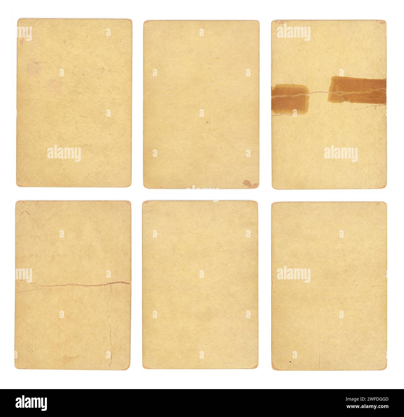 Set of Blank Vintage Game Cards with authentic tears, stains and old ...