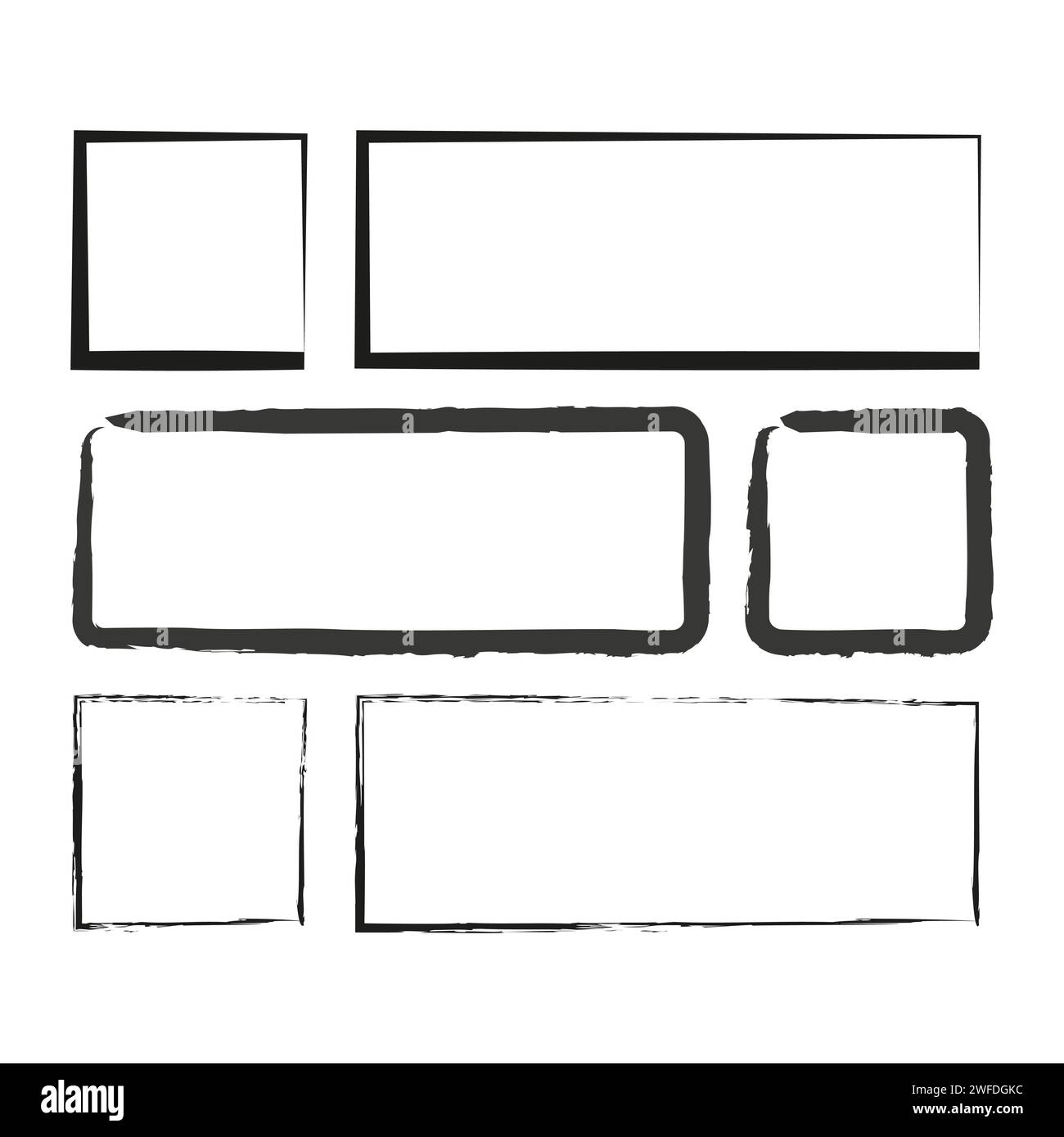 Free hand drawn rectangles and squares .Vector illustration. EPS 10 ...
