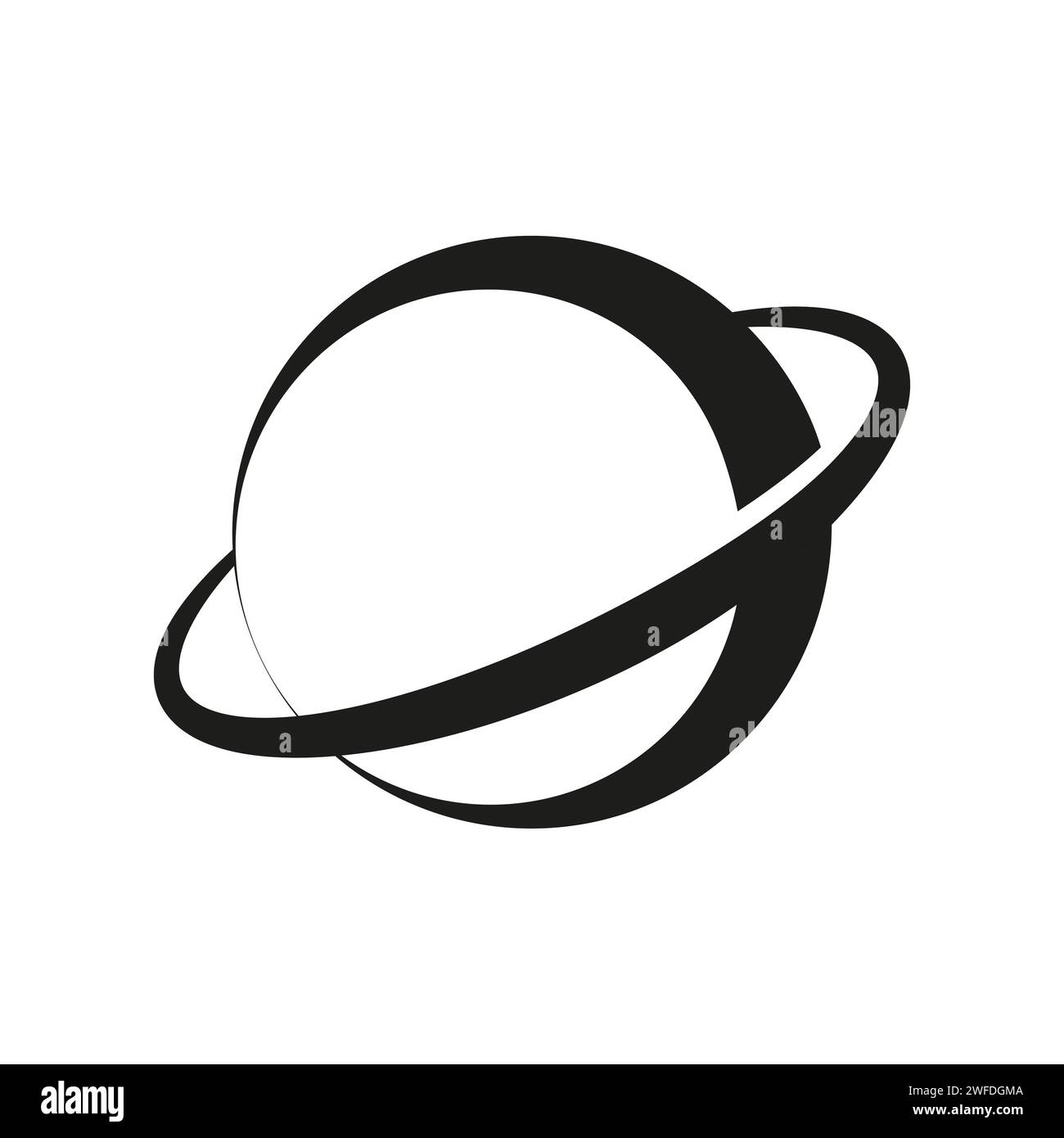 Planet Saturn with planetary ring system flat vector icon for astronomy ...
