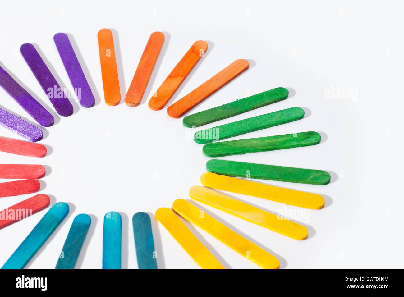 small wooden sticks for children arranged in a circle Stock Photo - Alamy