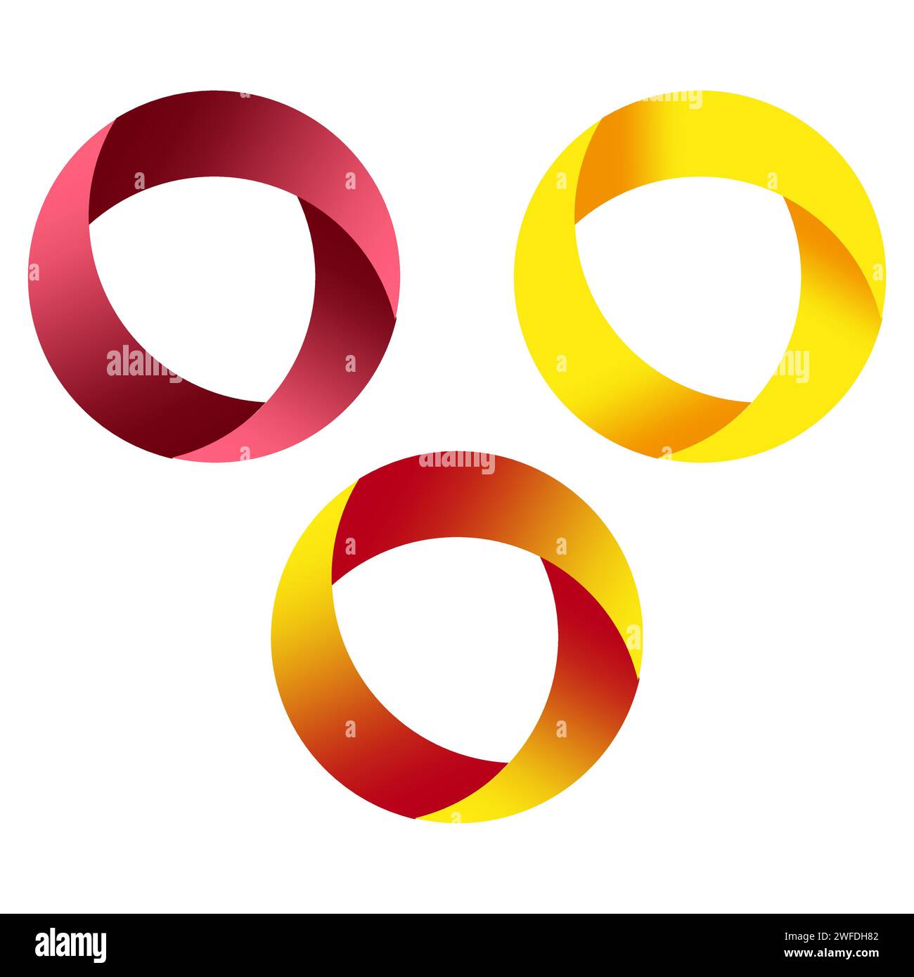 Abstract ribbon circle. Concept art. Circle backdrop. Gradient circle ...