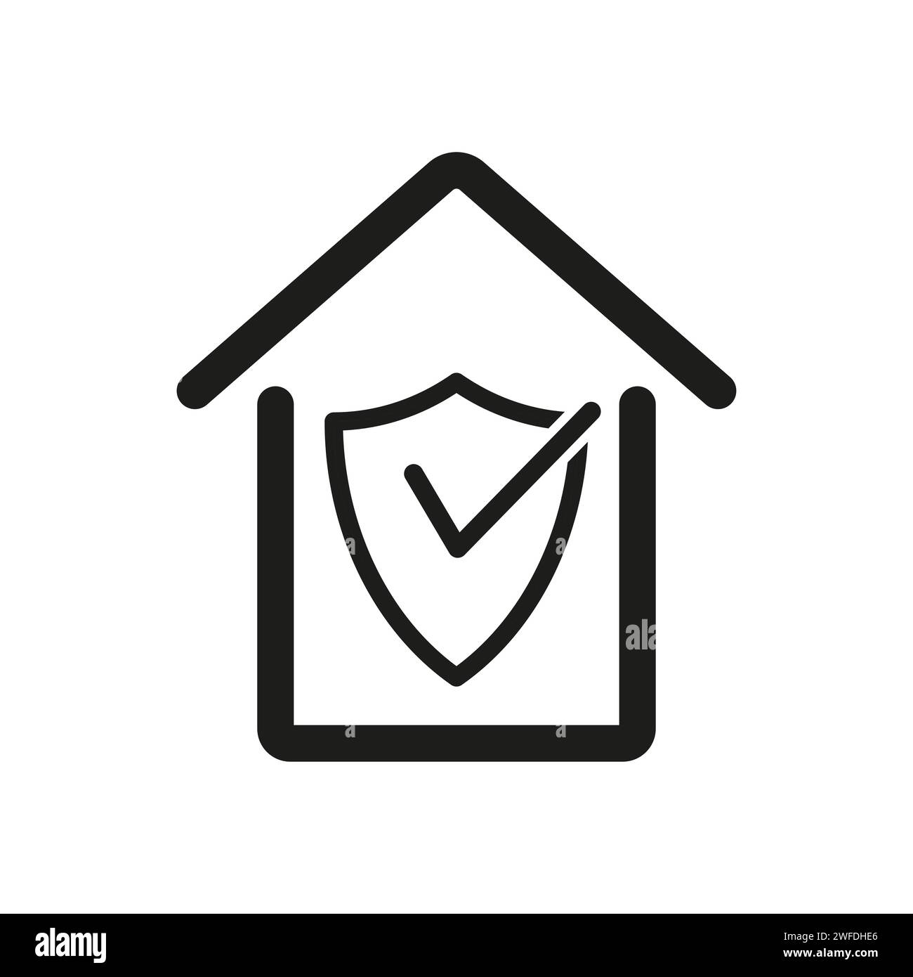 Home security icon. Home protection sign. Residential house icon ...
