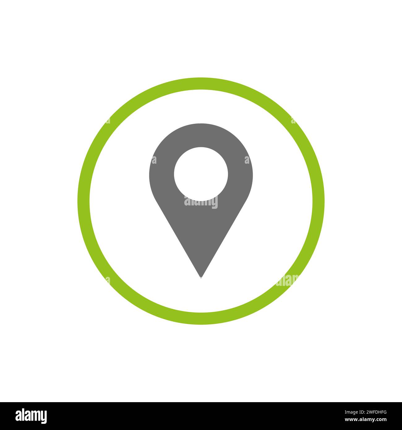 Pin in green circle. Location or destination sign. Vector illustration ...