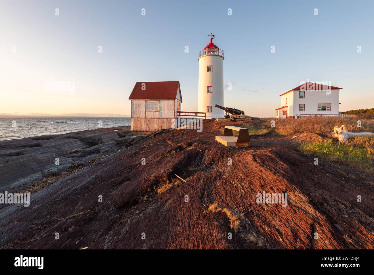 At the sunset the Lighthouse of L’Isle-Verte (Notre-Dame-des-Sept ...