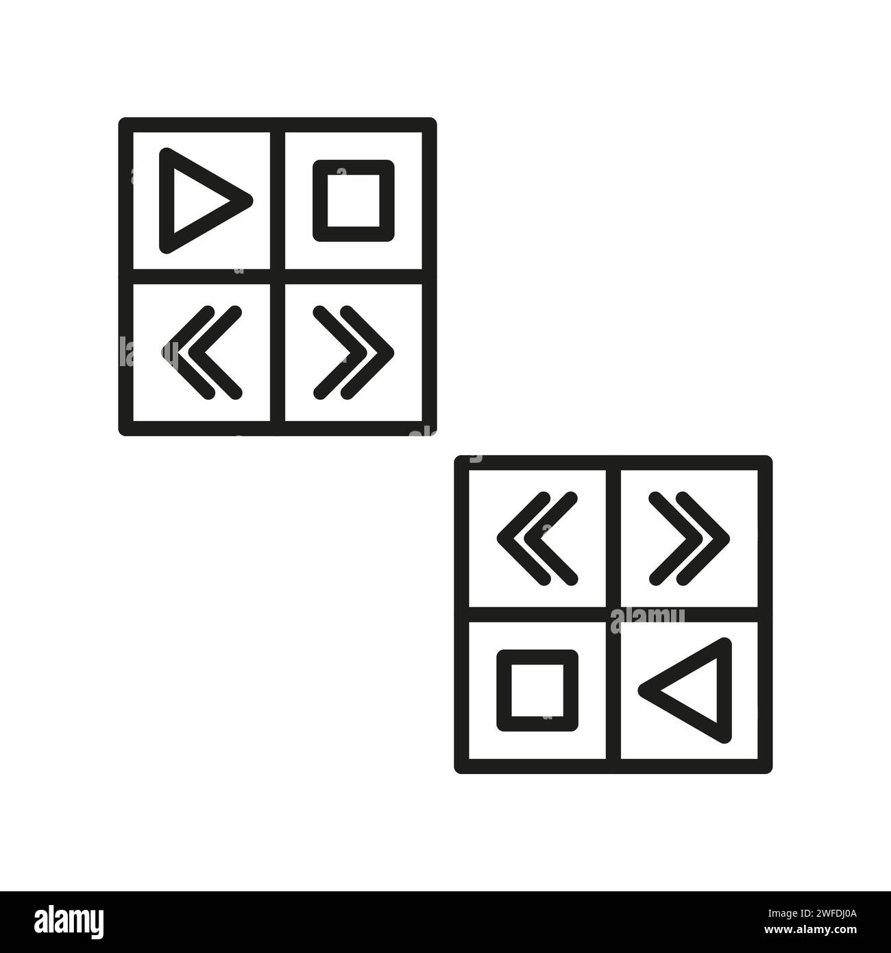 Media buttons icon set. Vector illustration. EPS 10. Stock image Stock ...