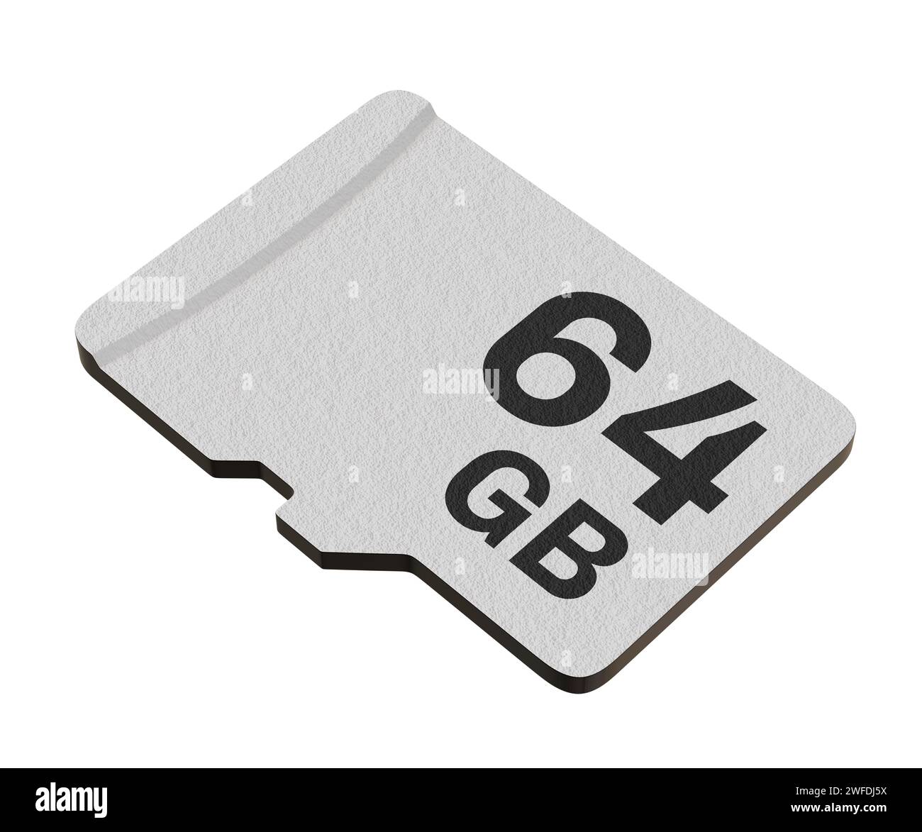 Memory card with 64 GB capacity, MicroSD flash storage disc isolated on ...
