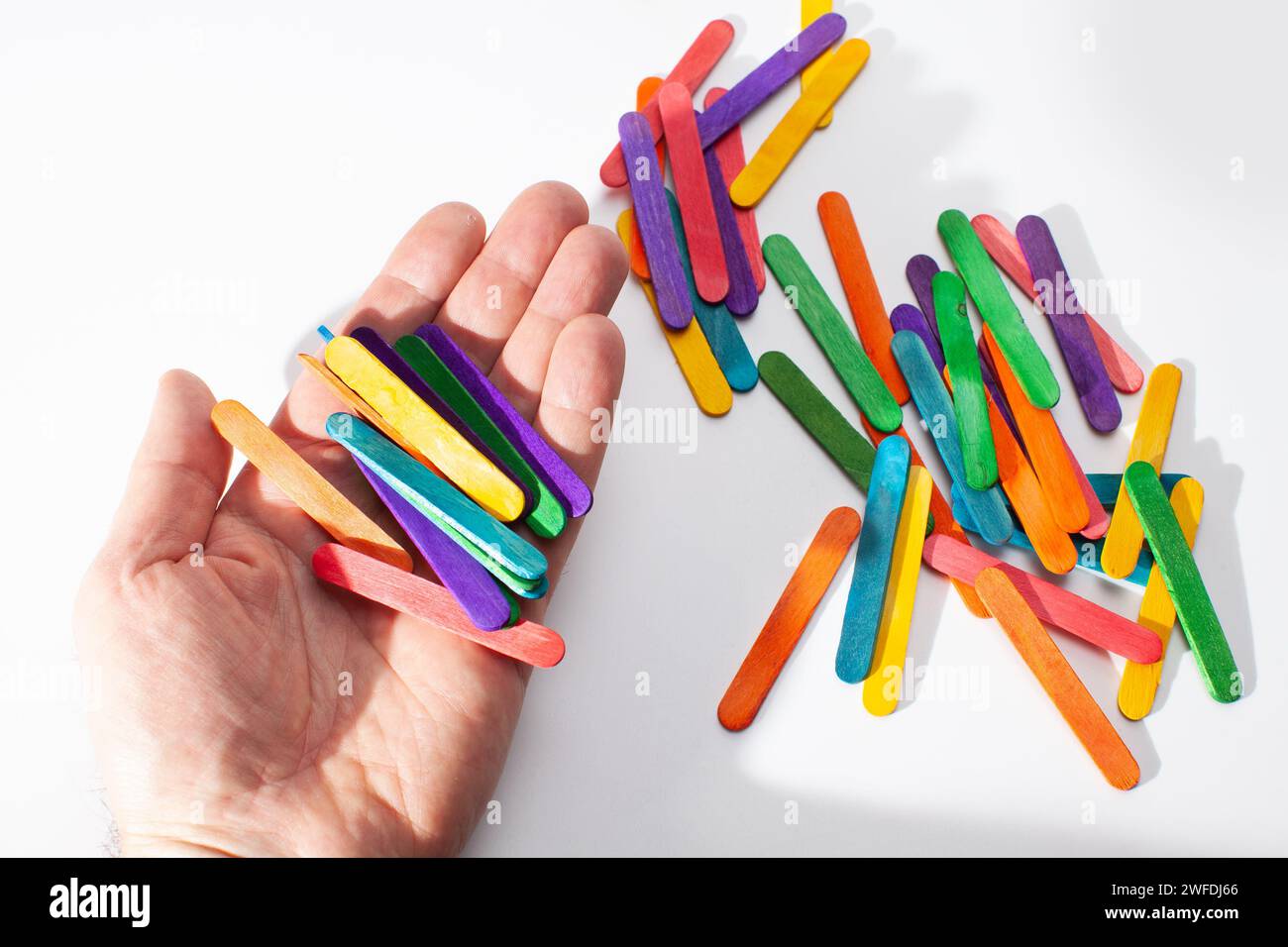 small wooden sticks for children math counting isolated on white ...