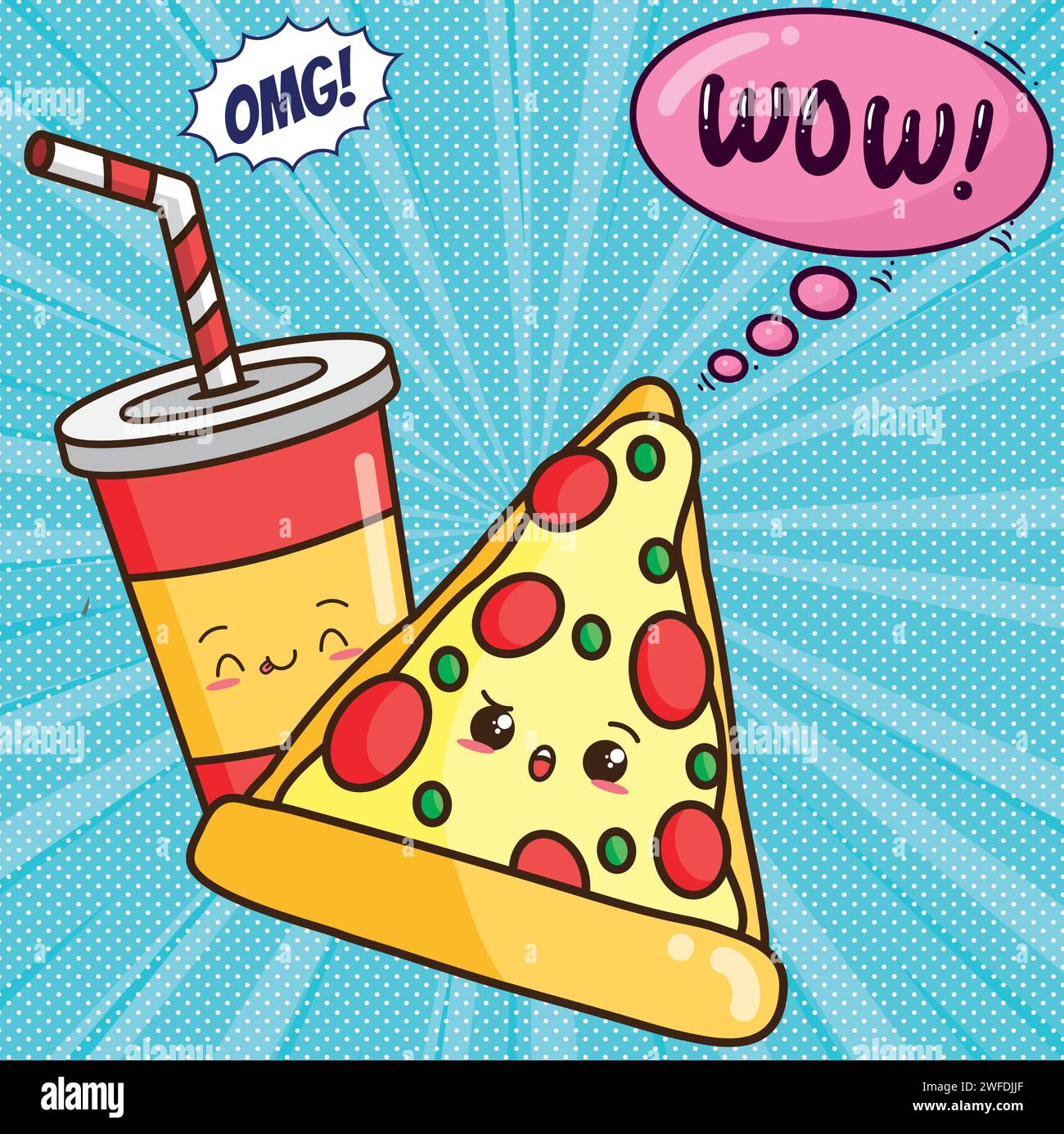 fast food pop art style hotdog cartoon Stock Vector Image & Art - Alamy