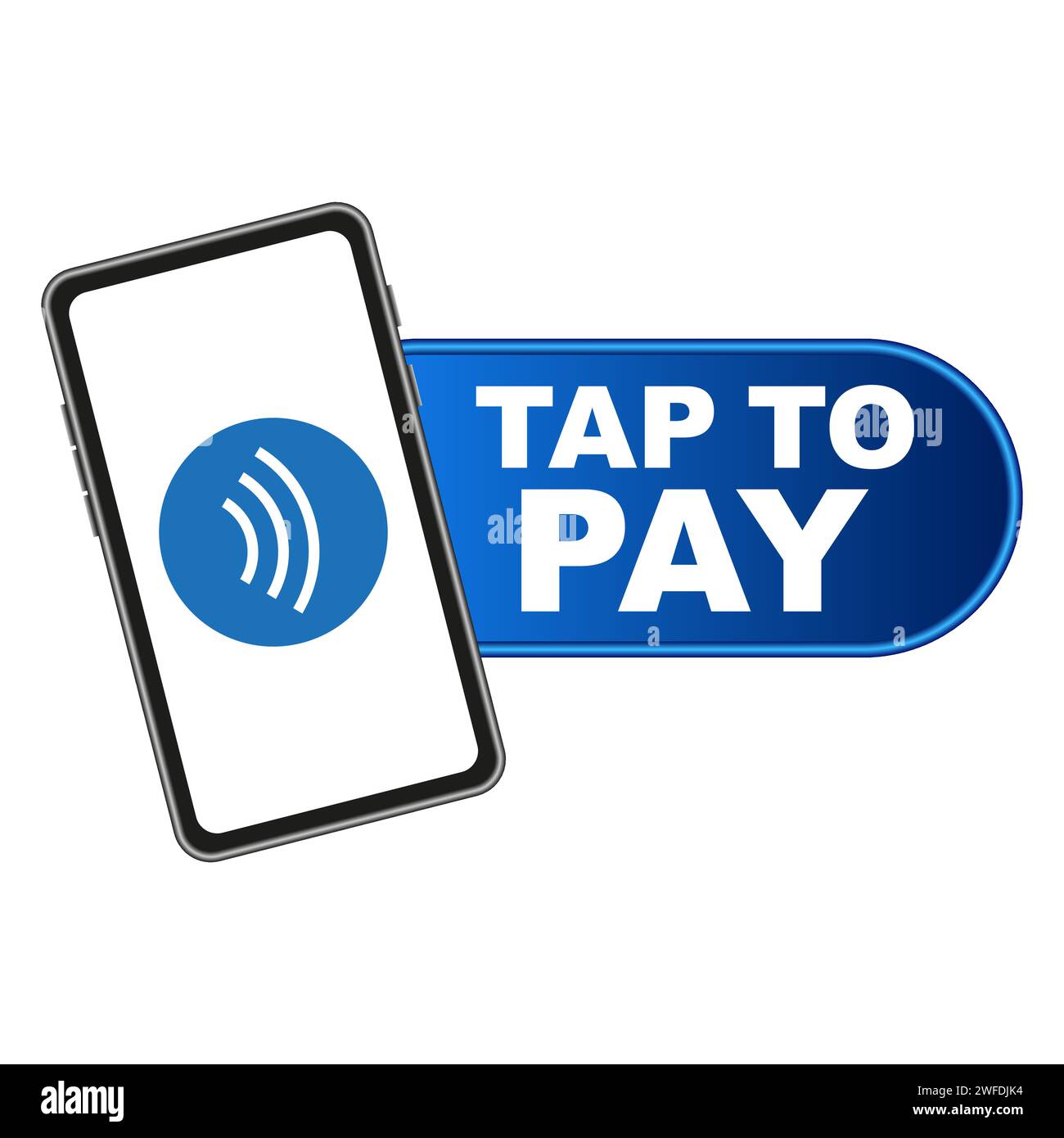 Contactless wireless pay sign logo. NFC technology. Vector illustration ...