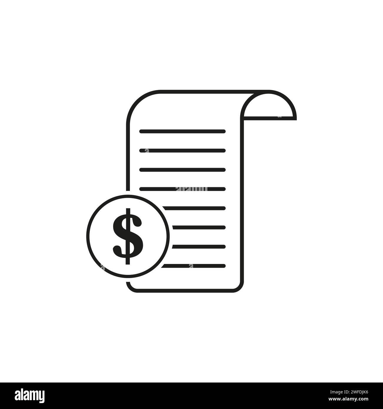 Invoice line icon. Payment and bill invoice symbol. Order sign. Vector ...