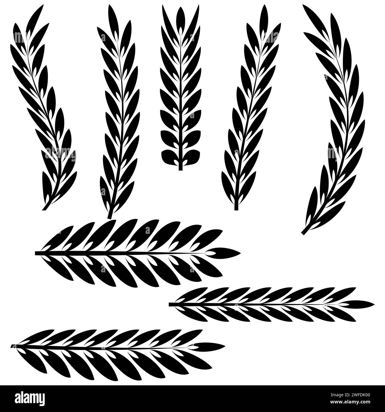 Leaf icon set. Vector illustration. EPS 10. Stock image Stock Vector ...