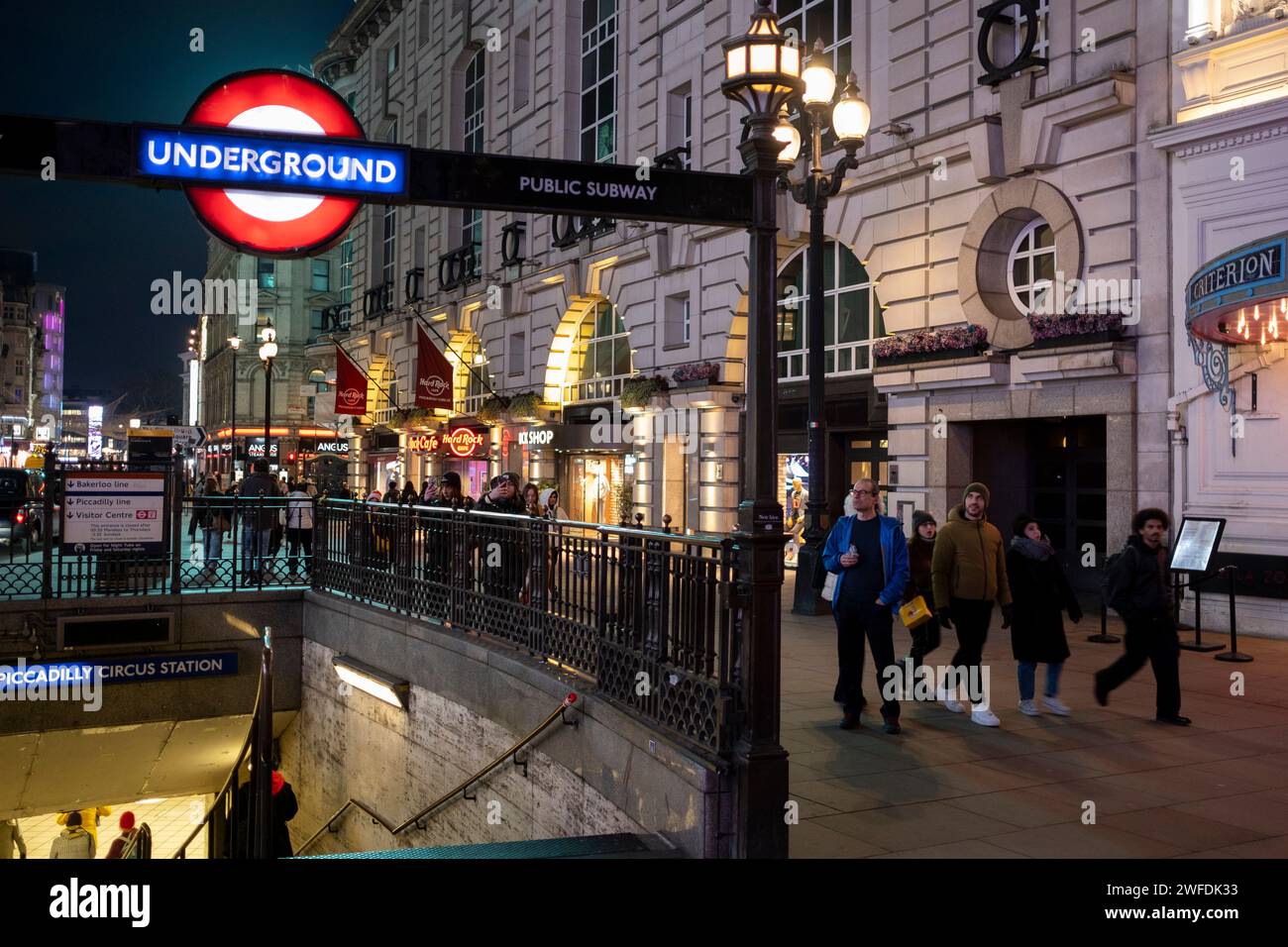 London Underground roundel sign at Piccadilly Circus station on 17th ...