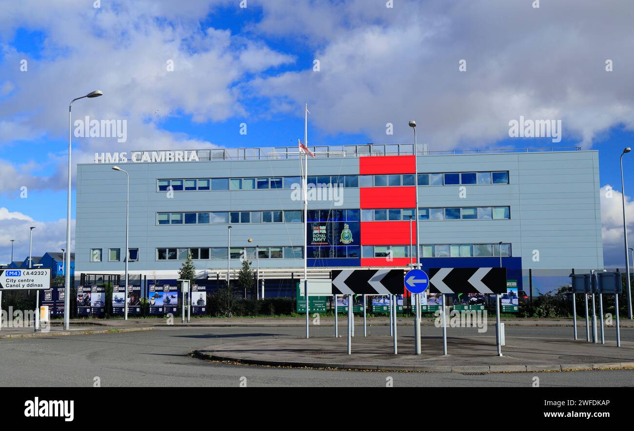 HMS Cambria, Royal Naval Reserve unit, Roath Dock, Cardiff Stock Photo ...