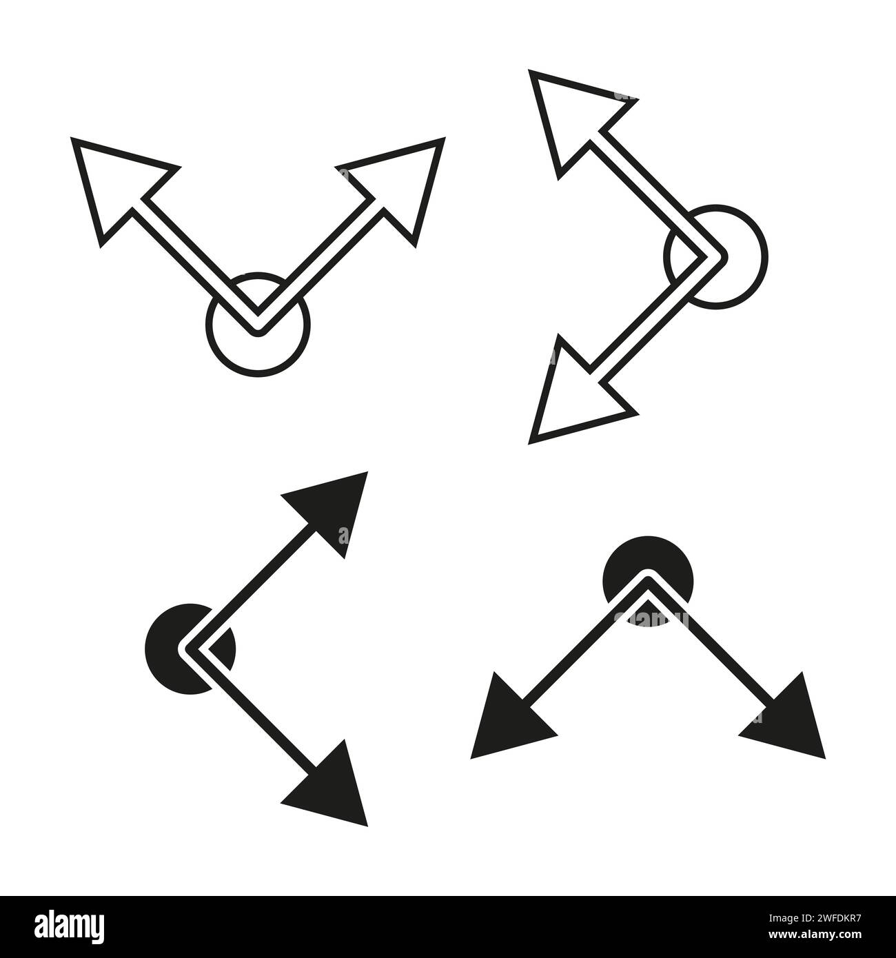 Connector arrows icon set. Vector illustration. EPS 10. Stock image ...