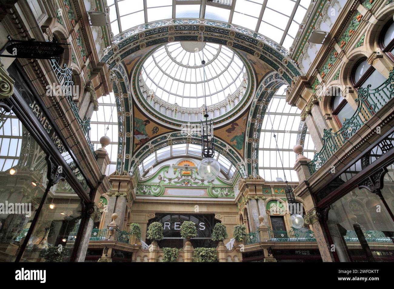 A dome above the County Arcade in the Victoria Quarter in Leeds Stock ...