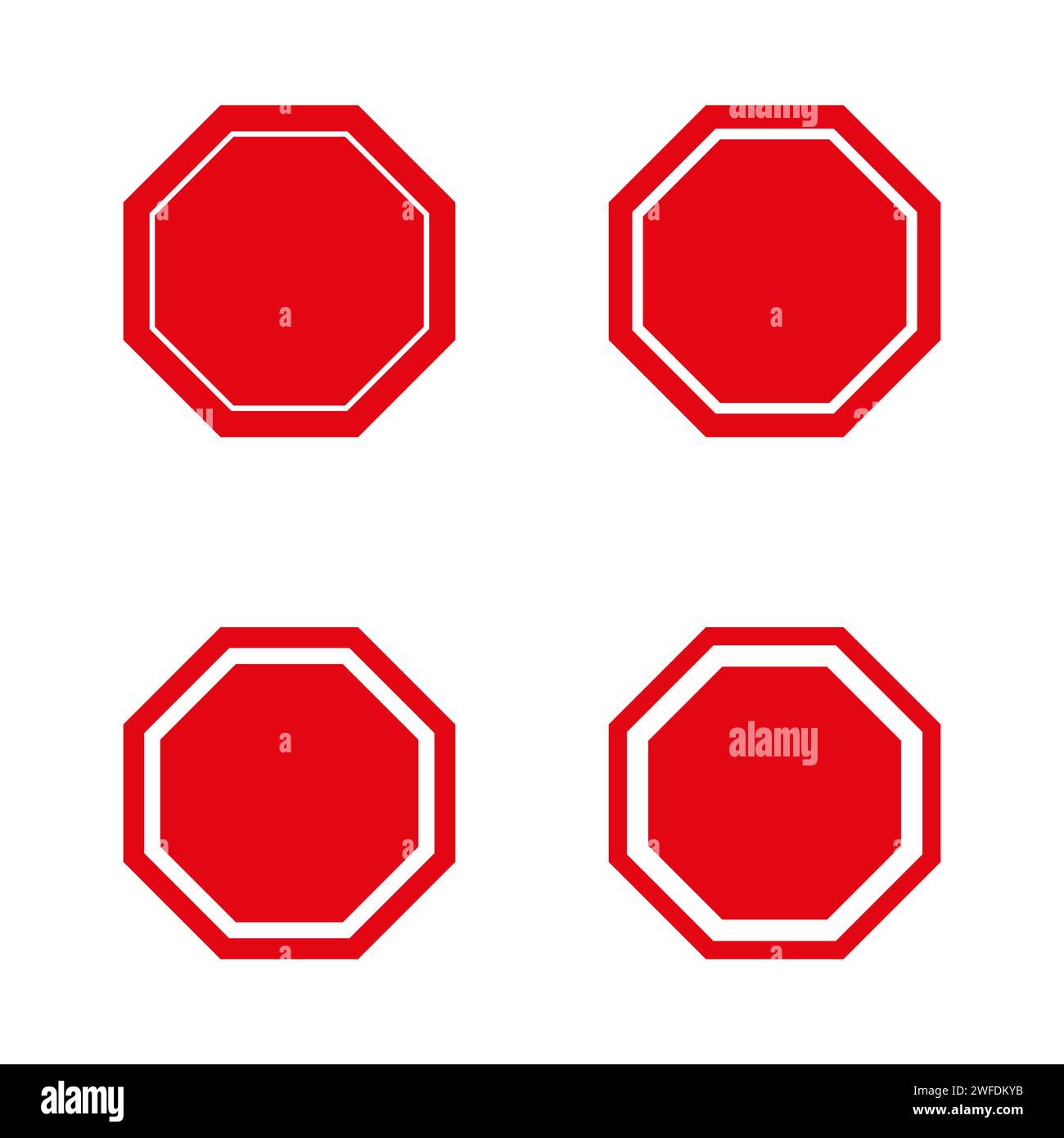 Blank red stop sign set. Vector illustration. EPS 10. Stock image Stock ...