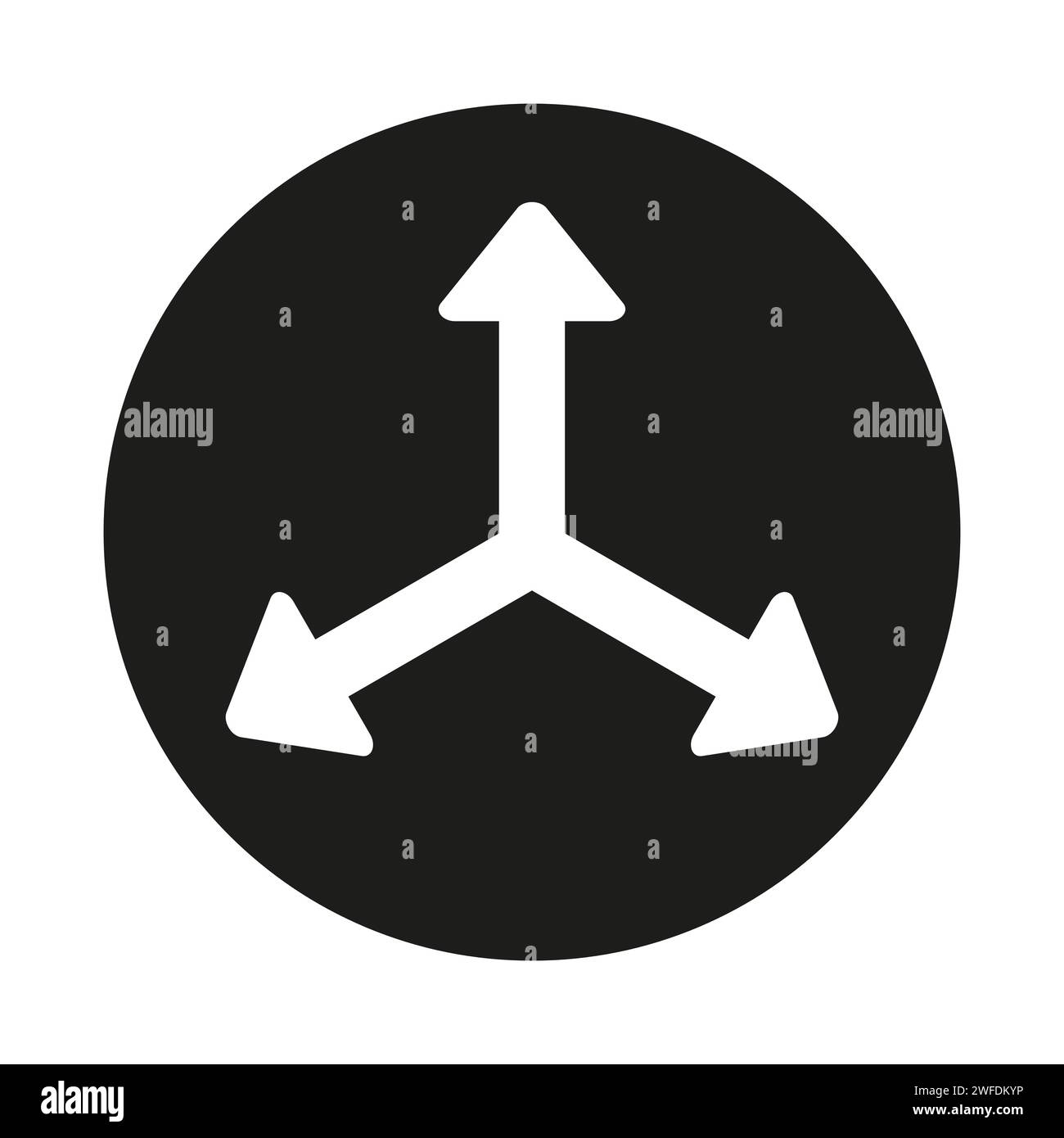 Triple arrows icon. Circled symbol. Vector illustration. EPS 10. Stock ...