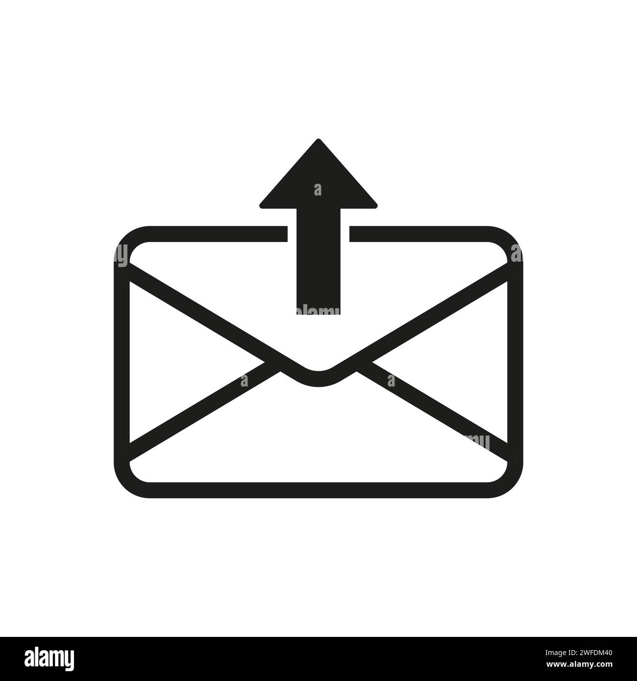 Envelope and arrow icon. Sign outgoing message. Vector illustration ...