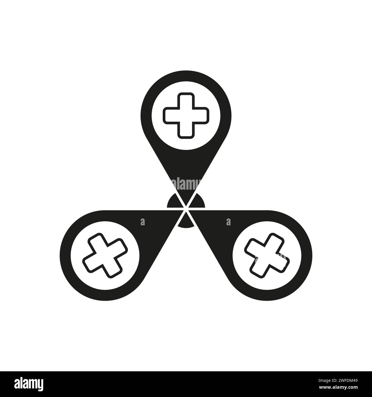 Hospital map markers icon. Vector illustration. EPS 10. Stock image ...