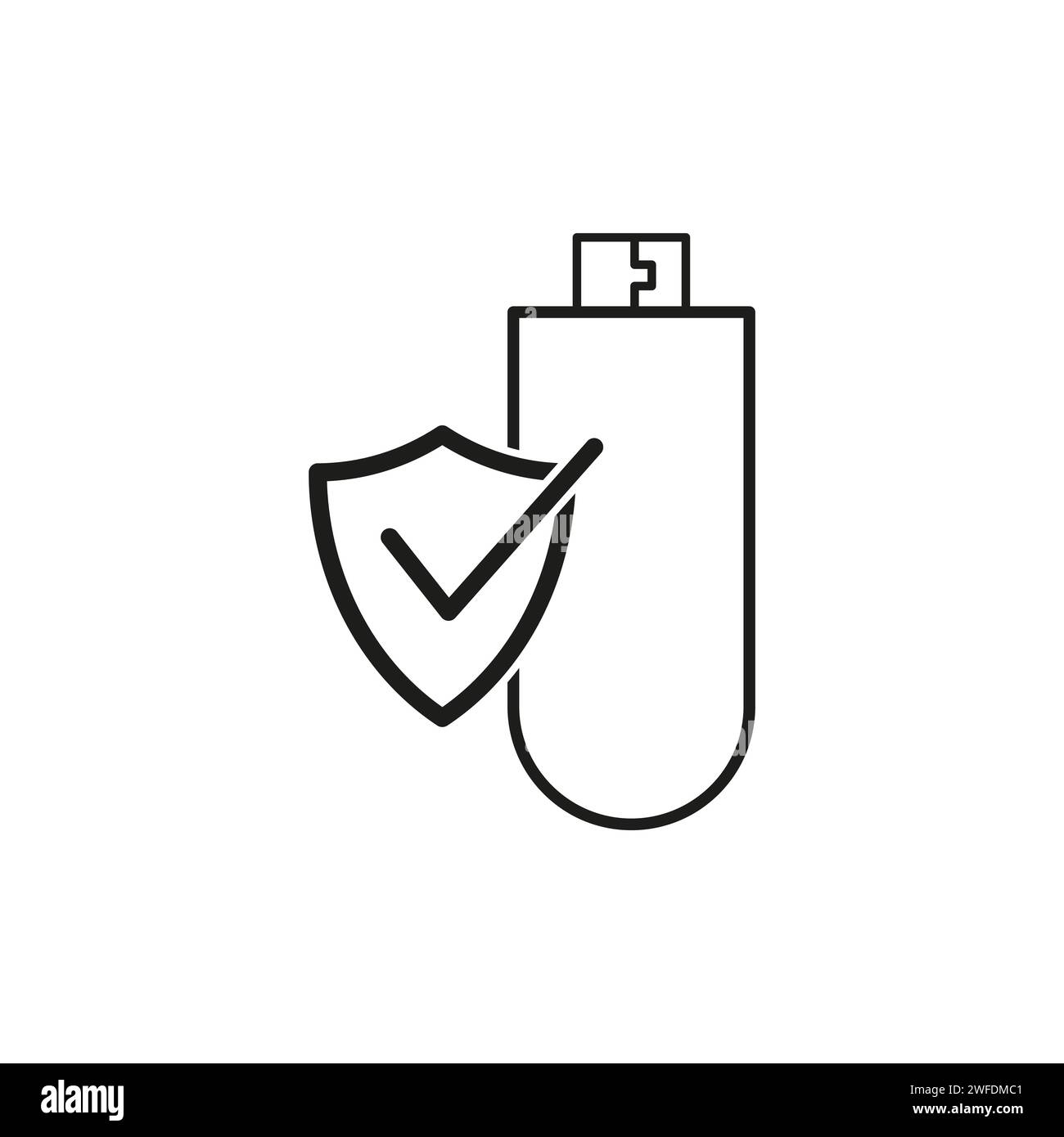 Flash drive security icon. USB flash drive with padlock symbol. Vector ...