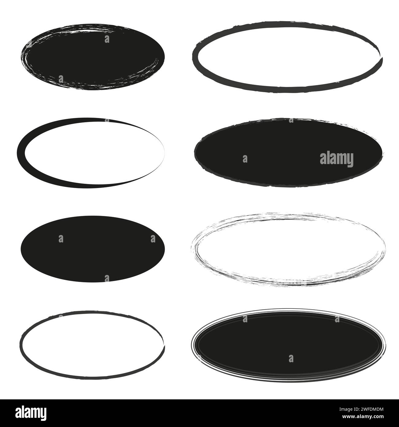 Hand drawn ellipse doodles. Vector illustration. EPS 10. Stock image ...