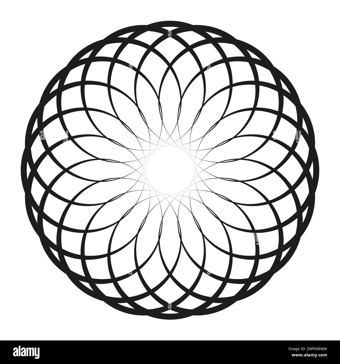 Circular Geometric Motif Element Concentric Circles Abstract Shape Vector Illustration Eps