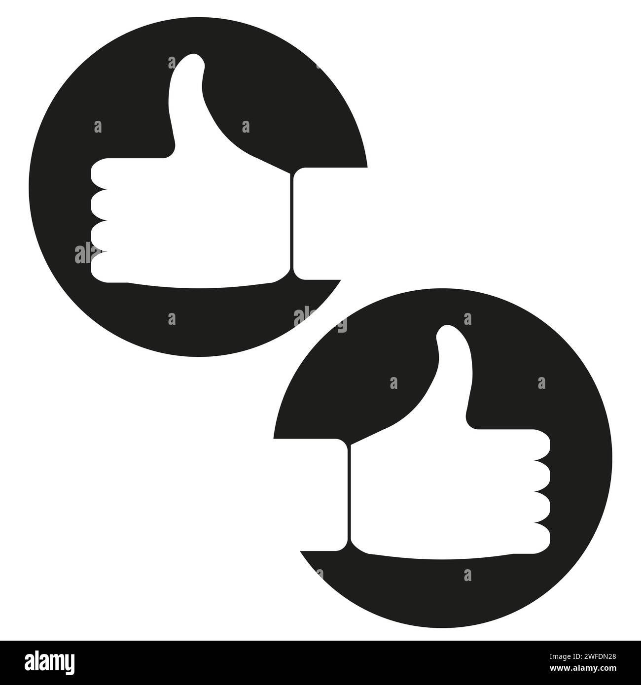 Hand showing symbol like icon in circle. Making thumb up. Yes symbol ...