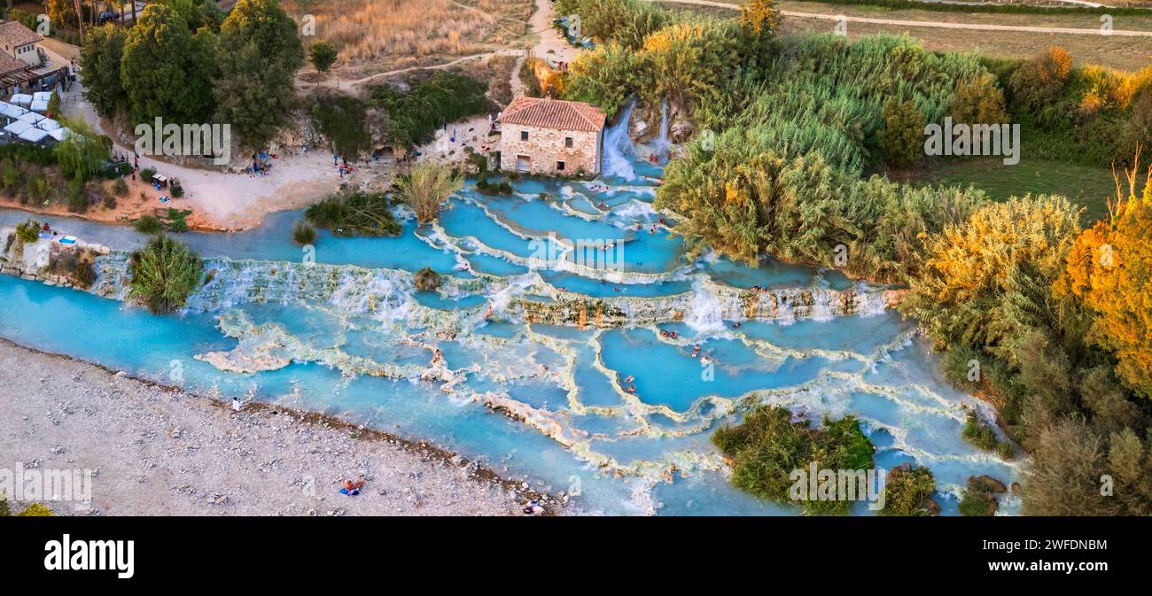 Most famous natural thermal hot spings pools in Tuscany - scenic Terme di Mulino vecchio ...