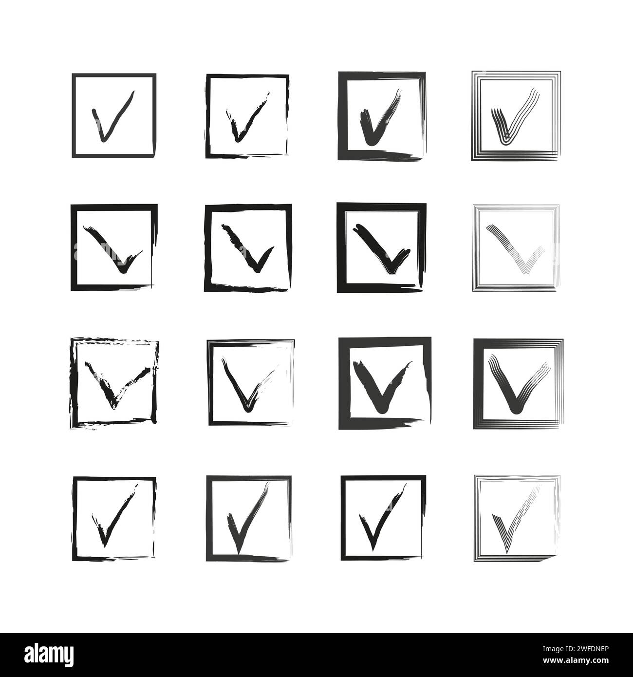 Hand drawn doodle checkmarks sign. Vector illustration. EPS 10. Stock ...