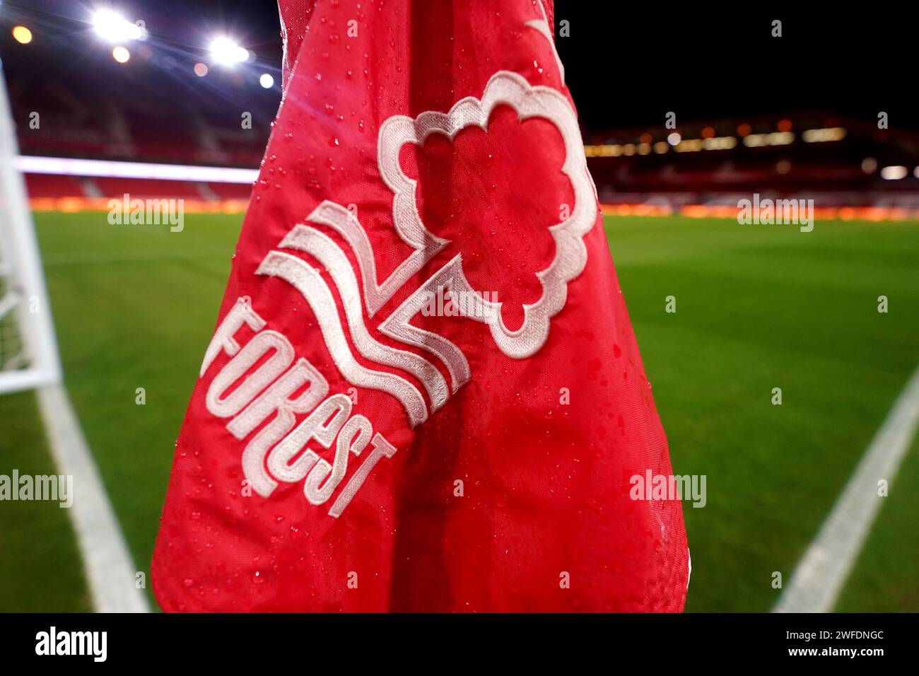 A general view of a Nottingham Forest corner flag at the City Ground ...