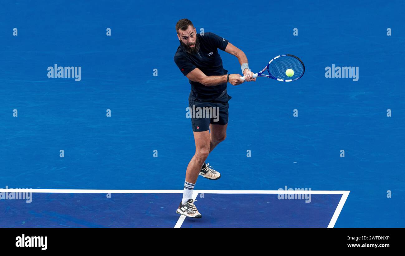 Daniil MEDVEDEV (RUS) vs Benoit PAIRE (FRA) during their Singles Round 1 match as part of the ...