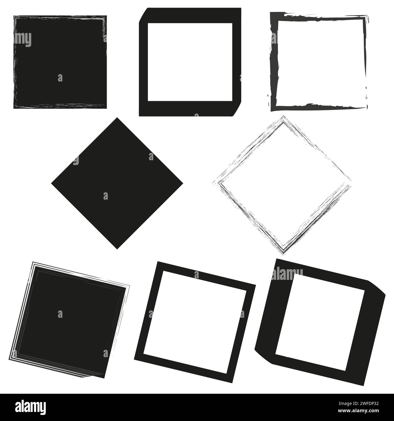 Set of grunge square template backgrounds. Vector illustration. EPS 10 ...