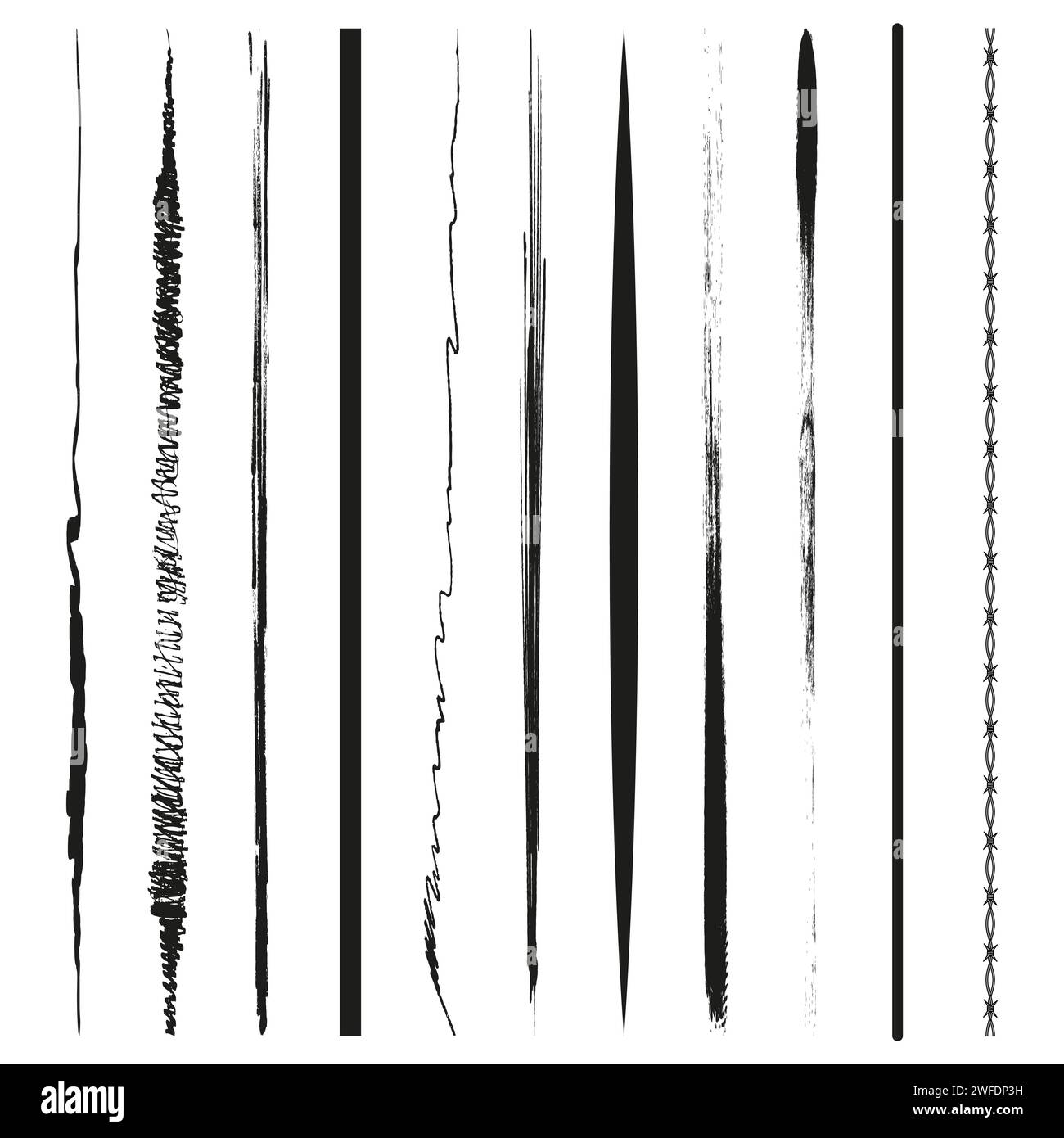 Black ink stripe on white background. Hand draw lines texture. Vector ...