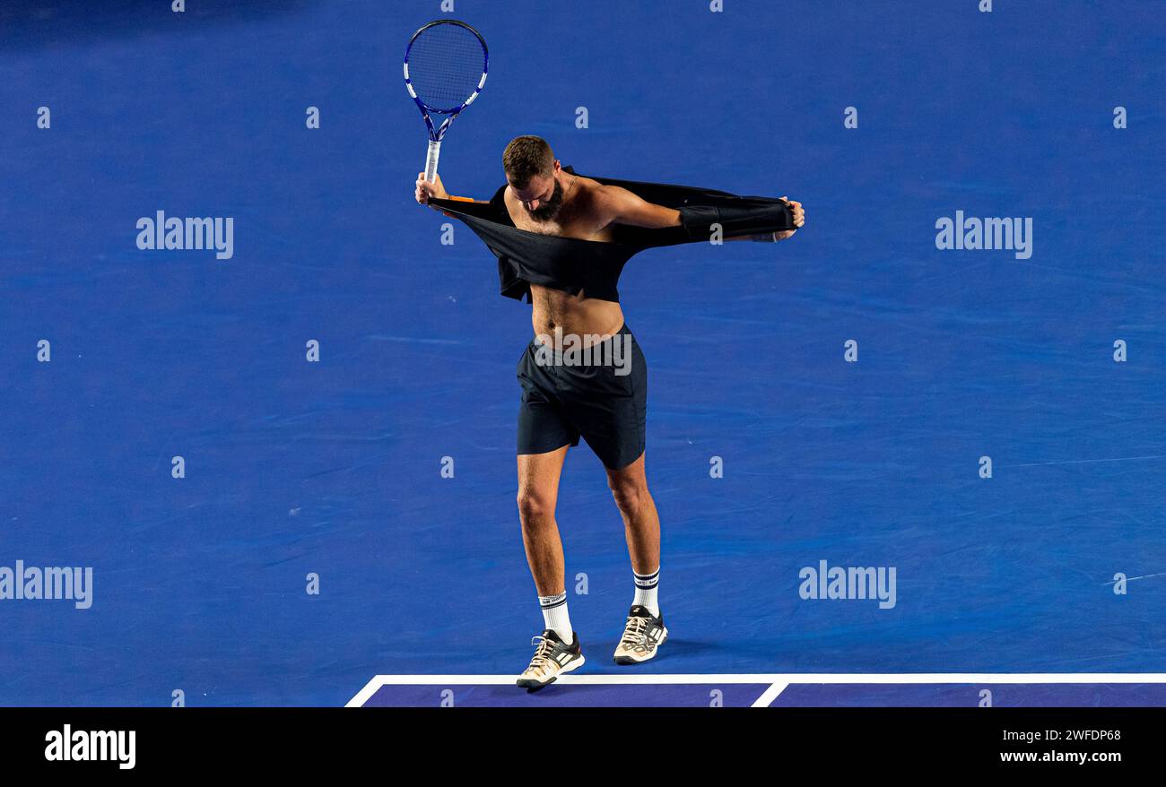 Daniil MEDVEDEV (RUS) vs Benoit PAIRE (FRA) during their Singles Round 1 match as part of the ...