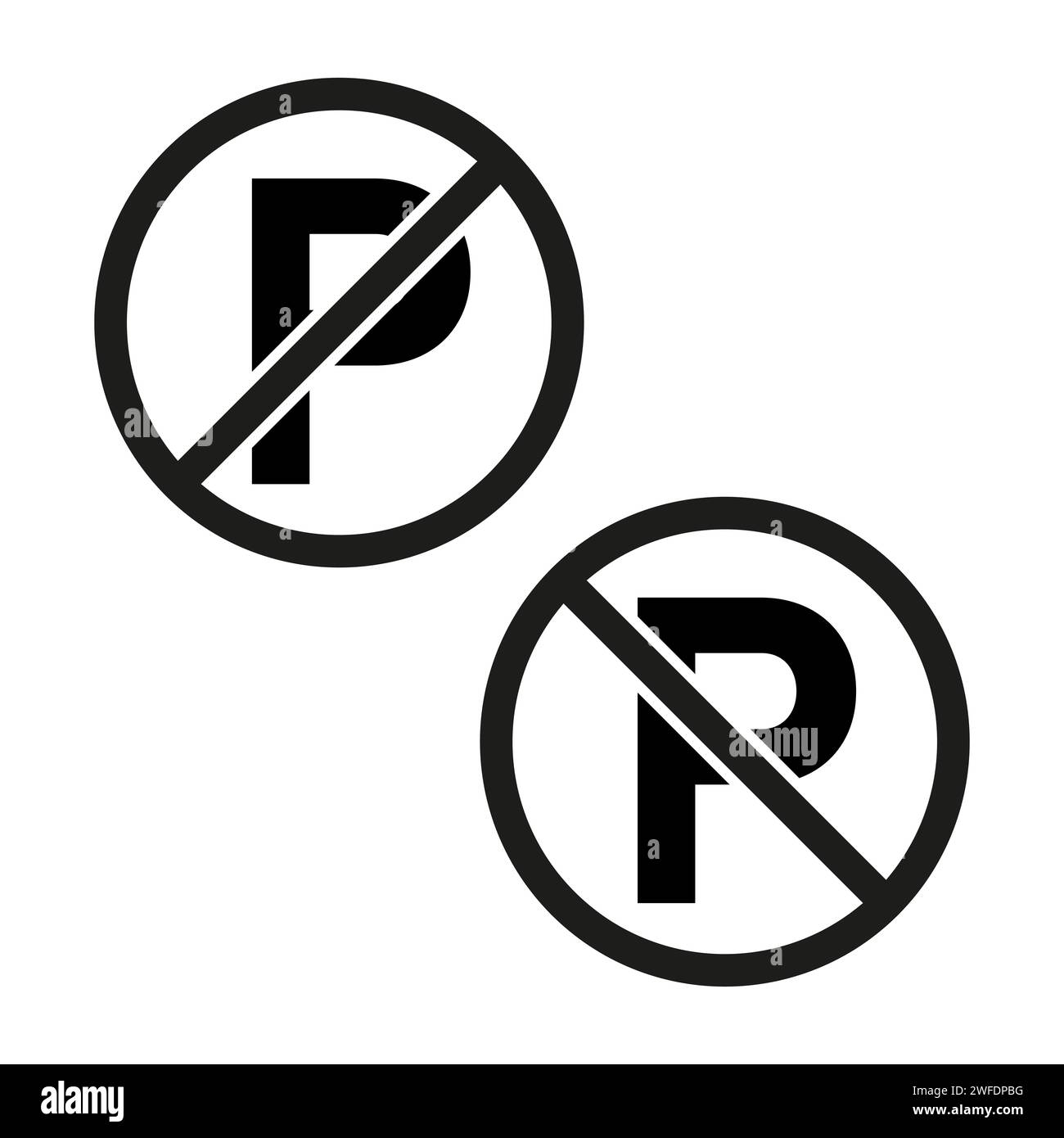 No parking or stopping sign. Parking prohibition icon. Traffic parking ...