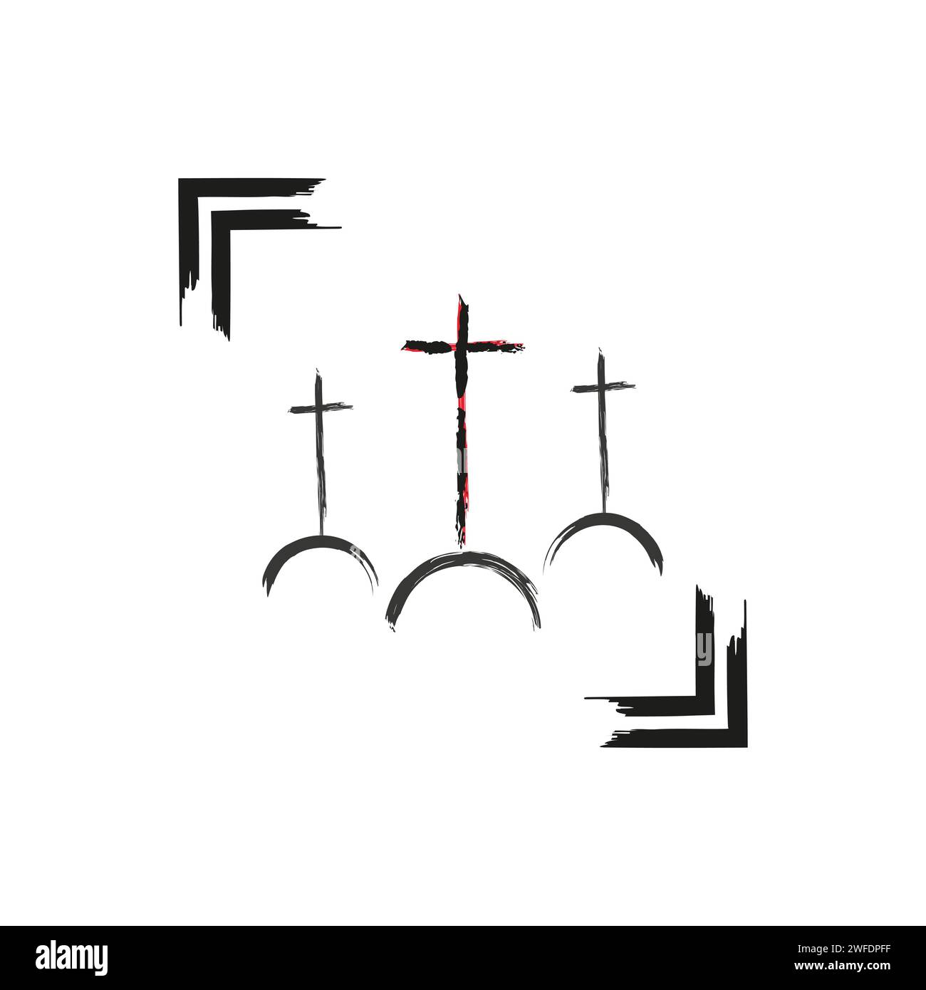 Three crosses one in the blood. Vector illustration. EPS 10. Stock ...