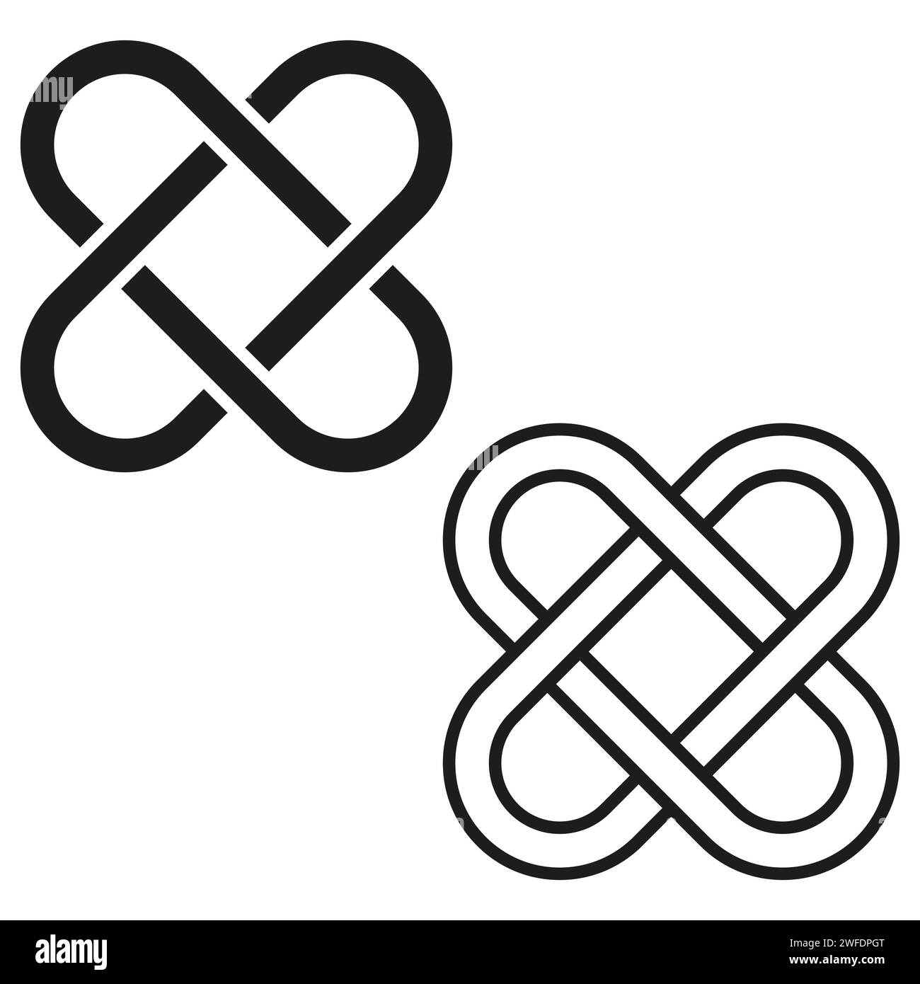 Interlocking icon set. Interconnection symbol. Combine sign collection ...