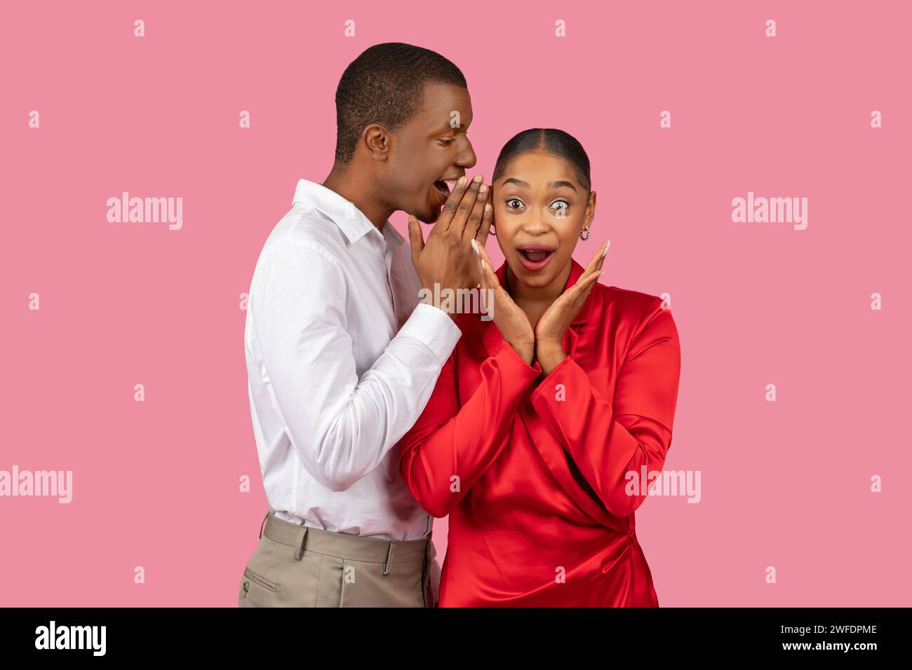 Man eavesdropping secret information red hi-res stock photography and ...